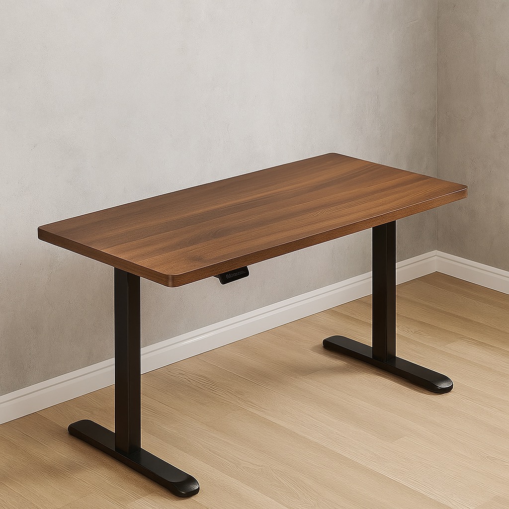 Walnut Standing Desk | Motorized Sit Stand Work Desk | Ergonomic Home ...