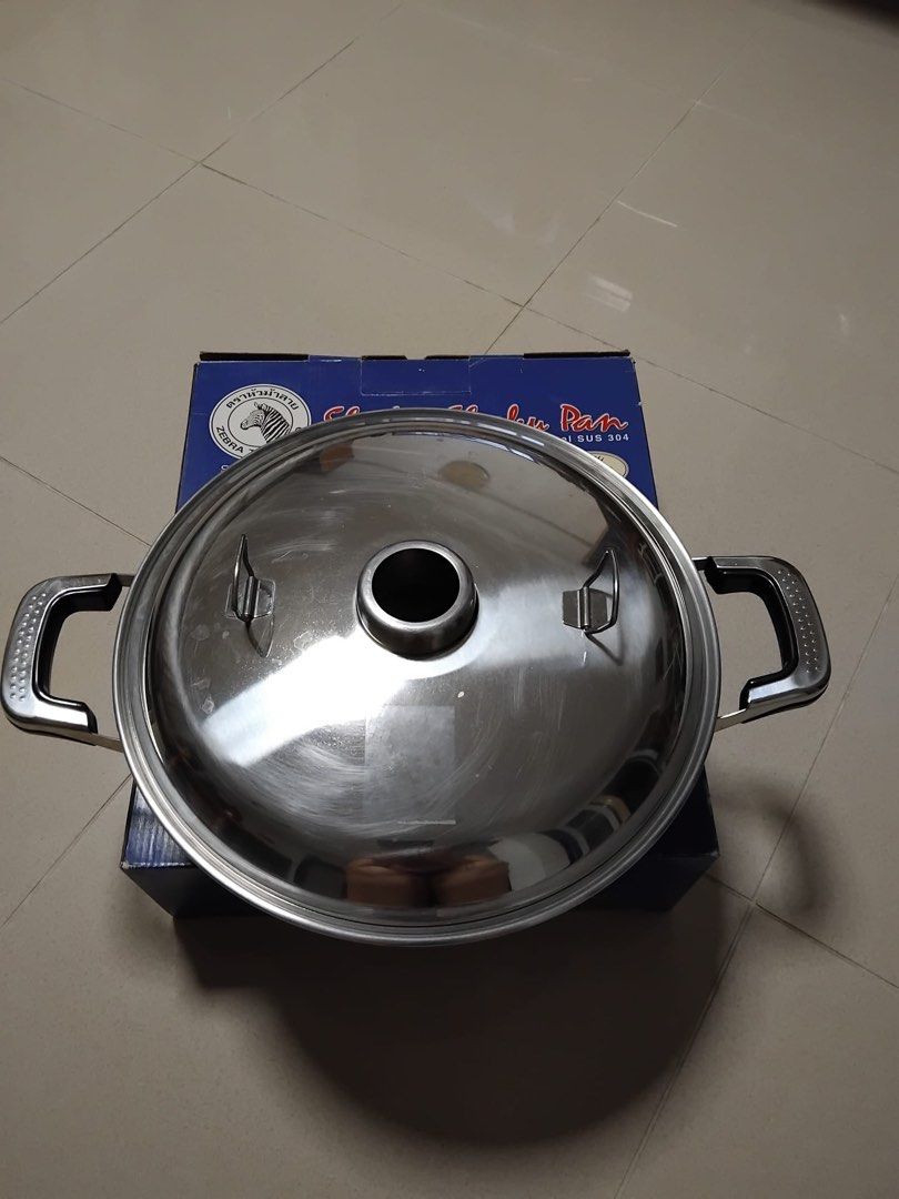 Zebra Shabu Shabu Pan - 28cm Stainless Steel, Furniture & Home Living ...