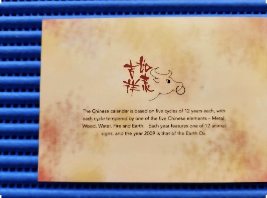 2009 Singapore Zodiac Series Lunar OX Stamp Issue $5 & $10 Stamp MNH ...