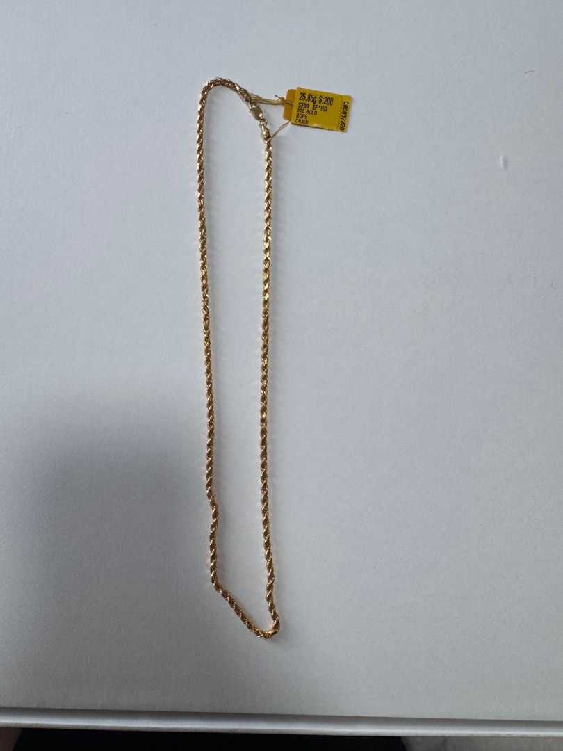 916 22k Solid Gold Rope Chain, Men's Fashion, Watches & Accessories ...