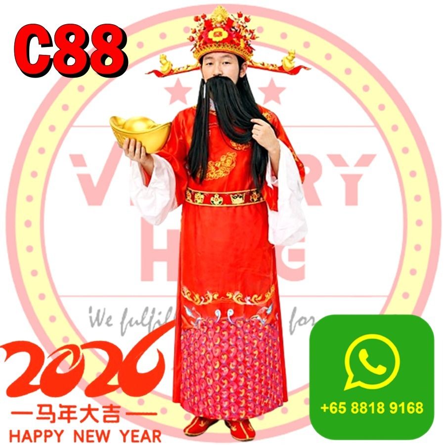 🧧 C88 – Traditional Cai Shen Ye 财神爷 Female Size Costume, Hobbies & Toys ...