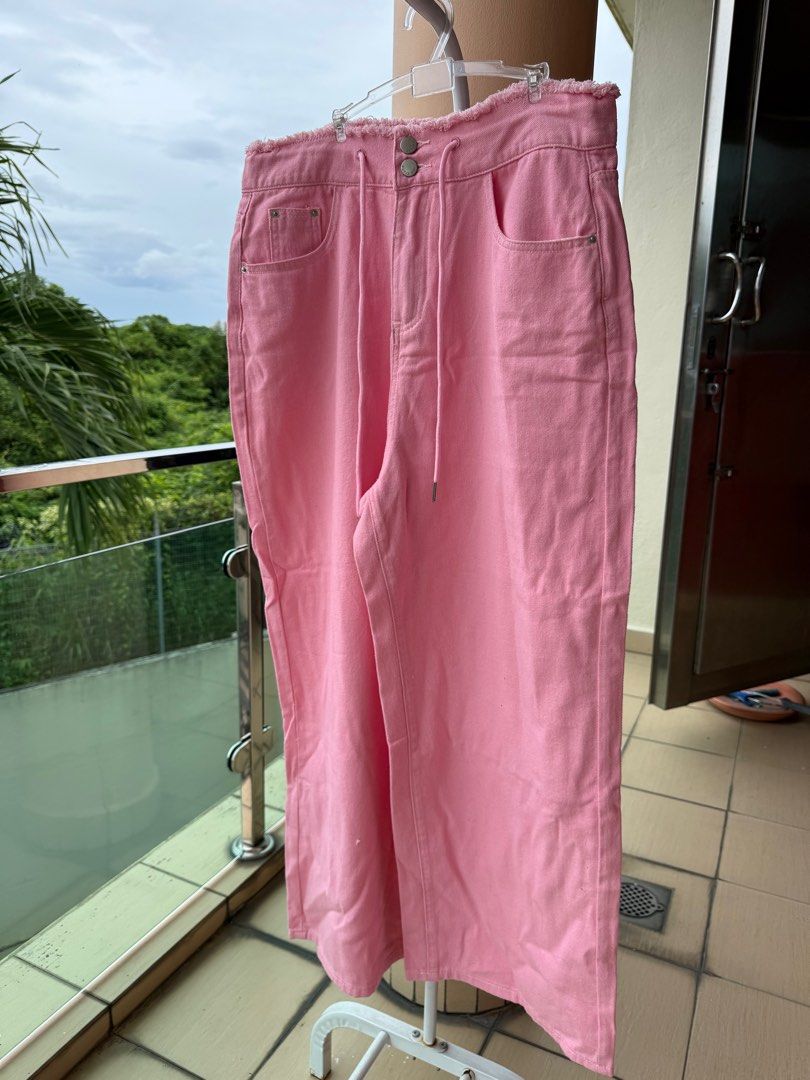 Air Space Plus Pink Wide Leg Jeans XL, Women's Fashion, Bottoms, Jeans ...