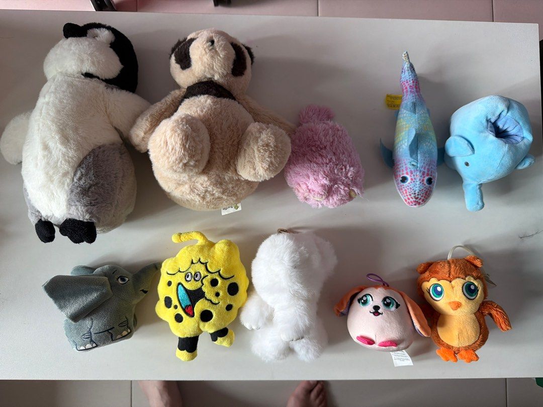 Assorted Plush Toys - Elephant, Panda, Fish, and More!, Hobbies & Toys ...