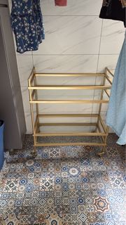 Mini Bar cart, Carving teak drink station trolley, Furniture & Home ...