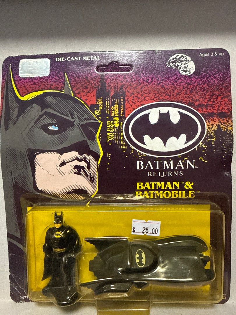 Batman Returns Batman & Batmobile Die-Cast Metal Toy, Hobbies & Toys ...