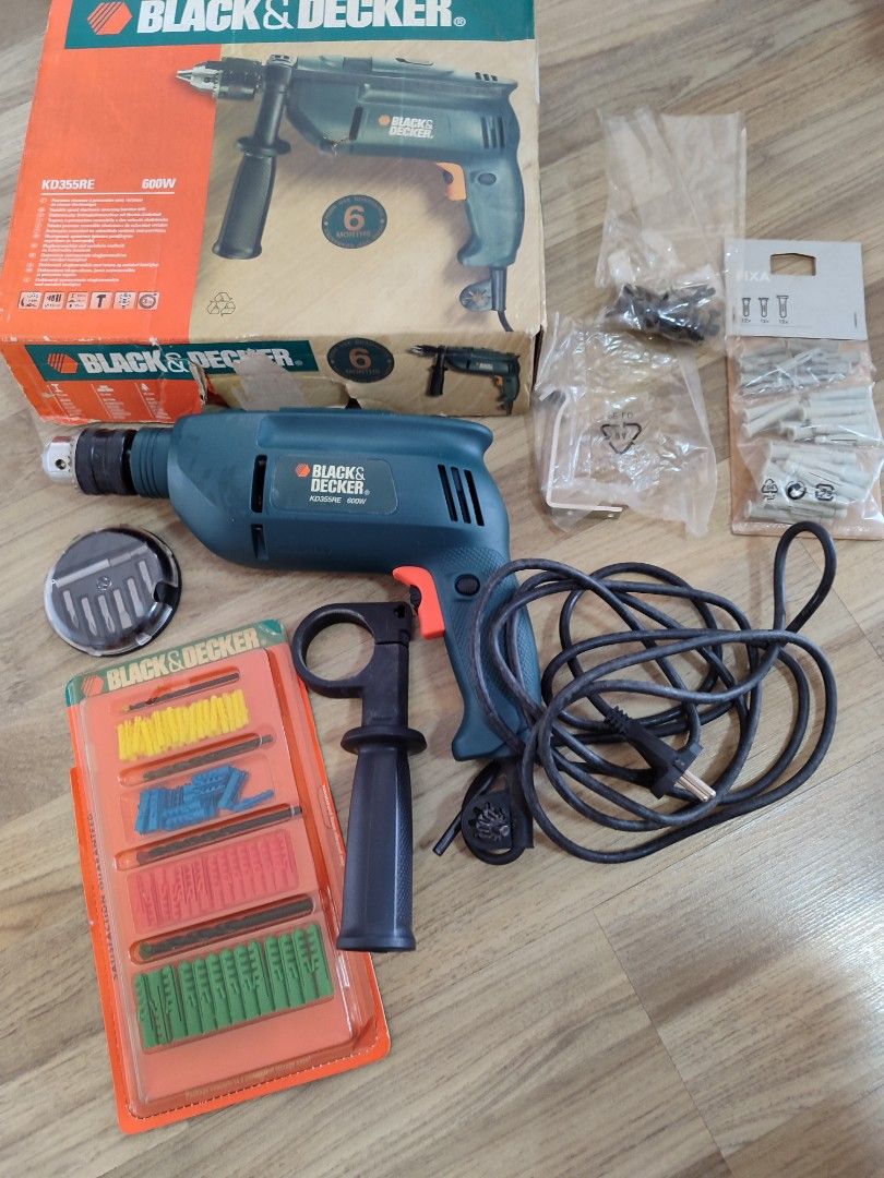 Black & Decker Drill with Accessories, Furniture & Home Living, Home ...