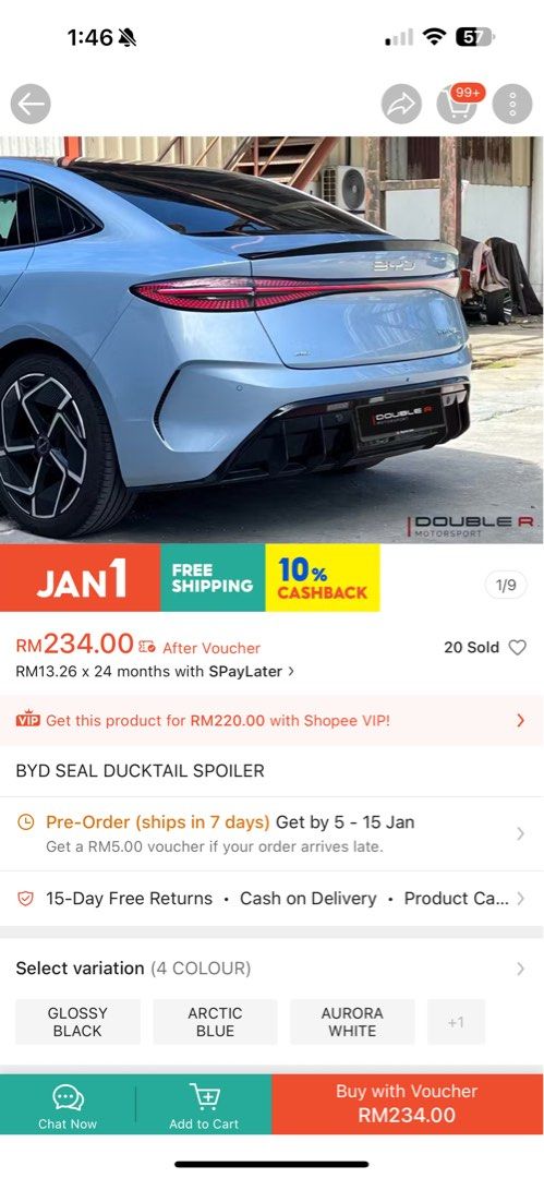BYD Seal Ducktail Spoiler, Auto Accessories on Carousell