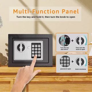 🔐BLACK Mini Digital Safe Box Security Deposit Money Gold Jewellery Lock ...