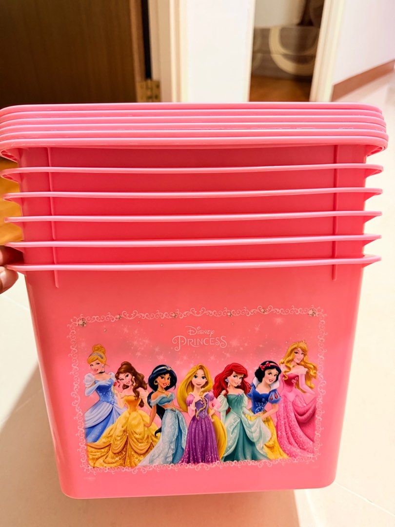 Disney Princess Deep Square Storage Box with Lid, Furniture & Home ...