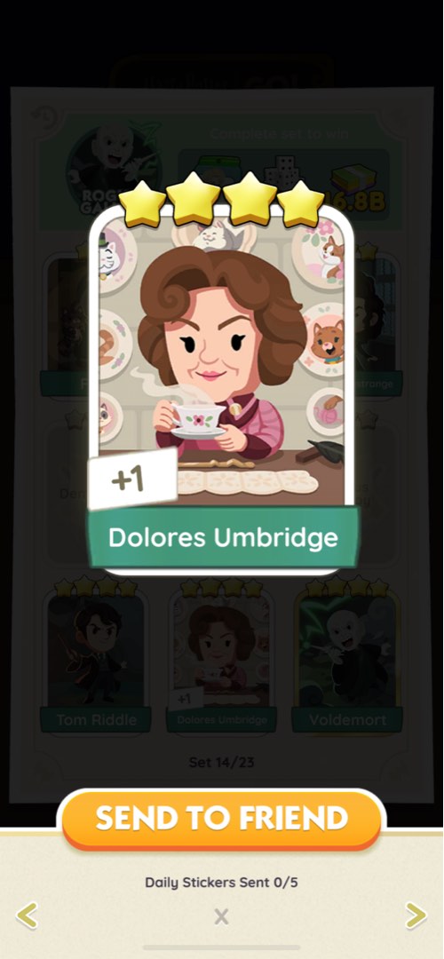 Dolores Umbridge💚 monopoly go 4 star card, Hobbies & Toys, Toys & Games ...
