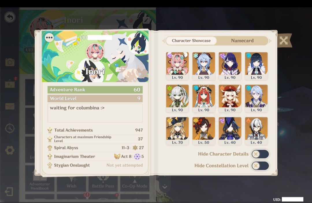 Genshin Impact Account Endgame AR60 (Varesa + Sig, Nahida + Sig, C1 ...