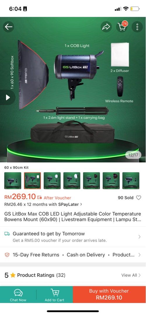 GS LitBox Max COB LED Light Kit (60x90cm), Photography, Photography ...