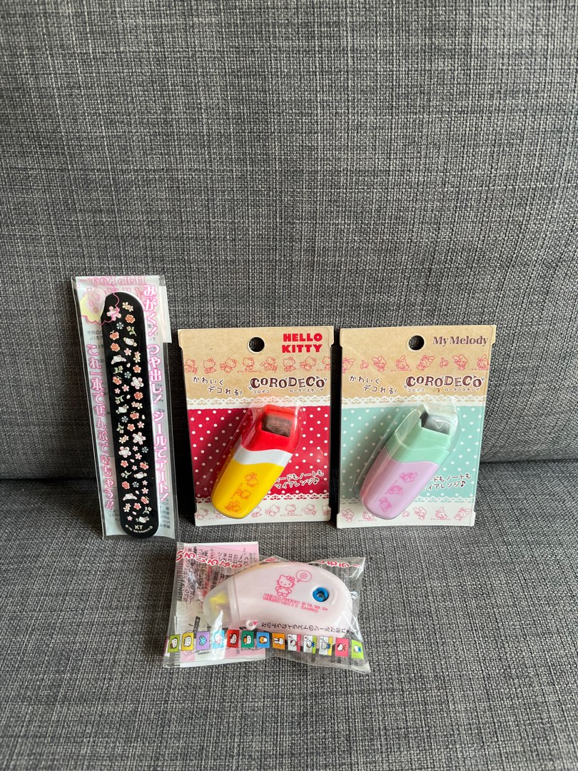 1pc Hello Kitty Coro Deco Ink Roller | Nail buffer with Sticker | Roll ...