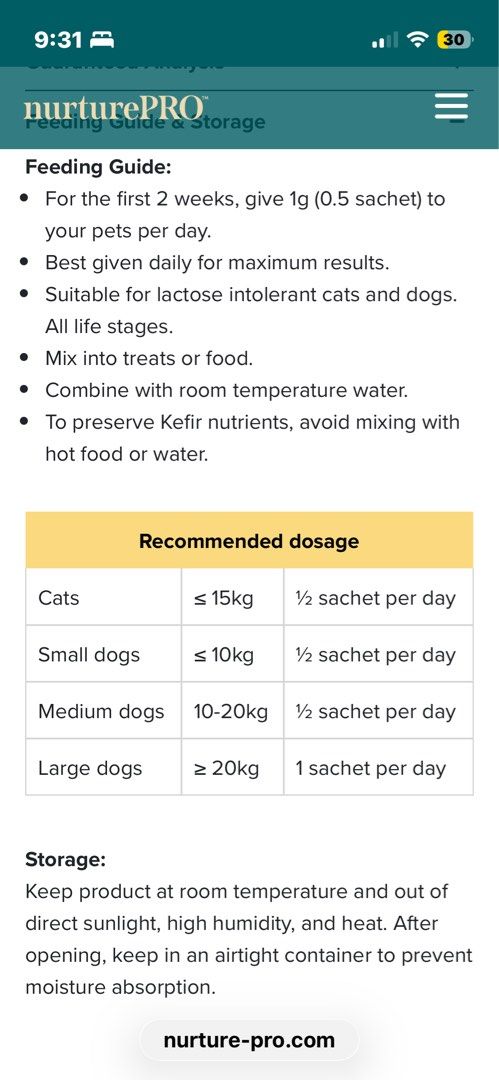 Kefir 118 Nurture Pro exp Feb 2027, Pet Supplies, Health & Grooming ...