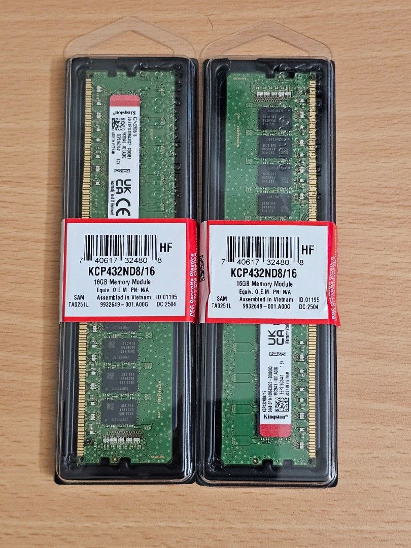 KINGSTON 16GB DDR4 3200MHZ PC RAM (KCP432ND8/16), Computers & Tech ...