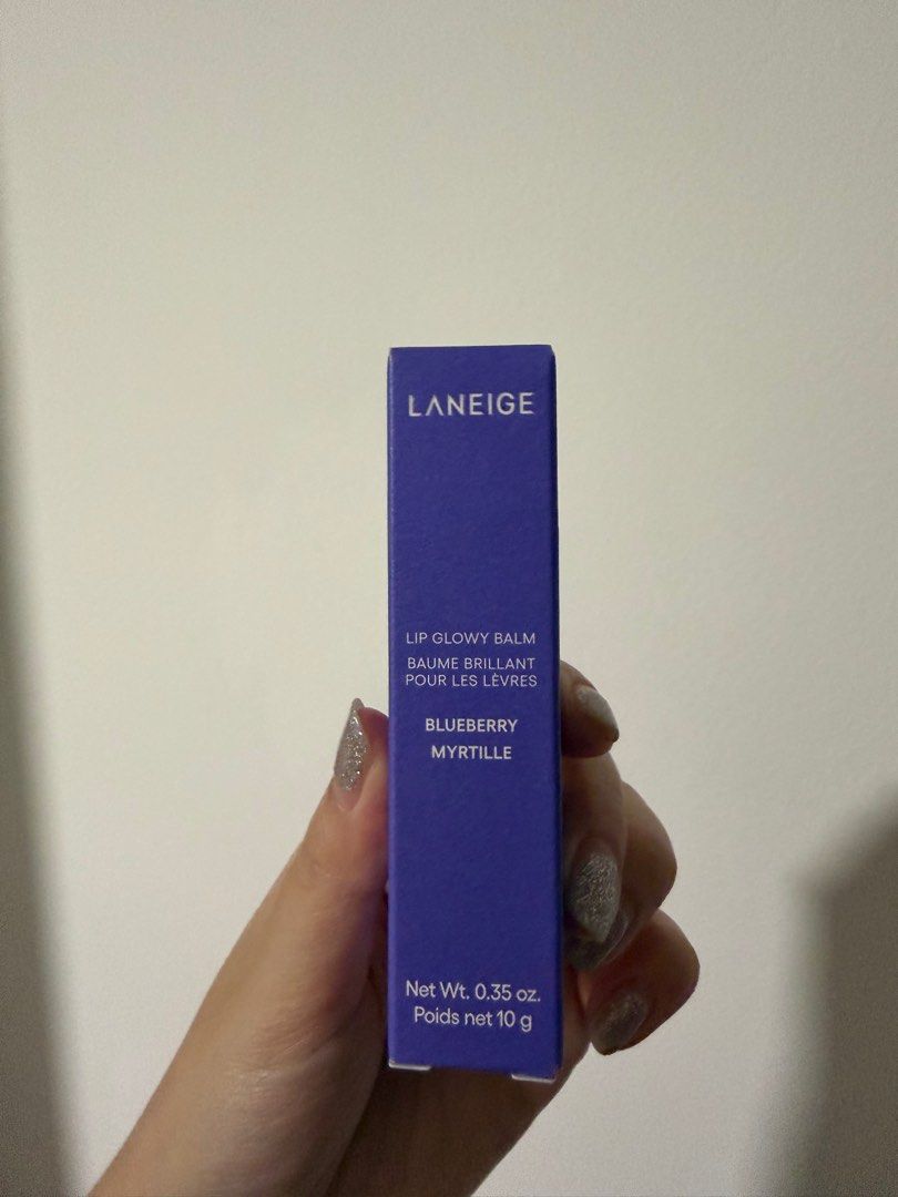 Laneige lip glowy balm blueberry myrtille, Beauty & Personal Care, Face ...