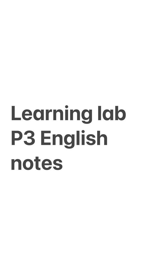 Learning Lab P3 English Notes (2025), Hobbies & Toys, Books & Magazines ...
