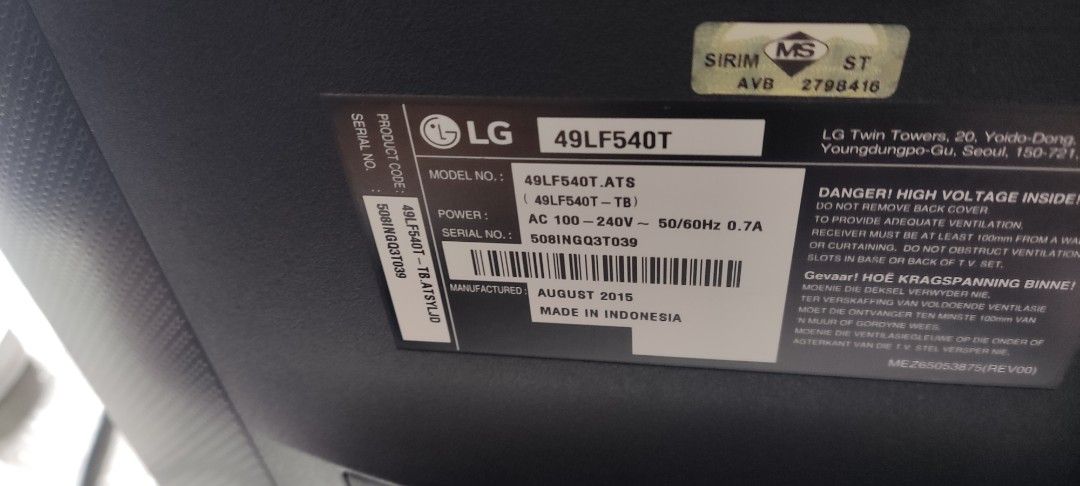 LG 49 Inch Led TV perfect condition 10/10 with warranty complete set ...