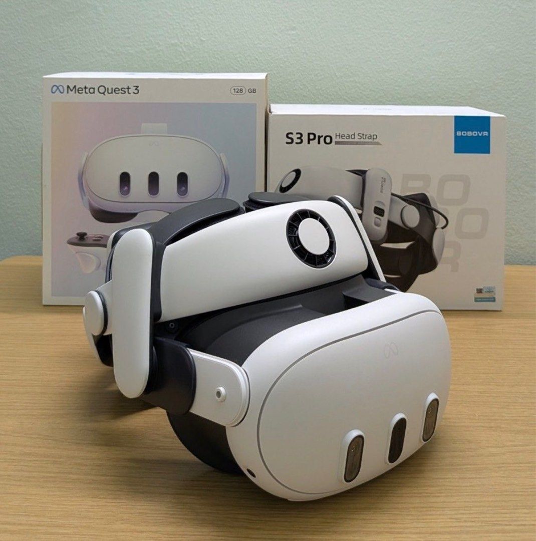 Meta Quest 3 128GB with BOBOVR S3 Pro Head Strap, Video Gaming, Gaming ...