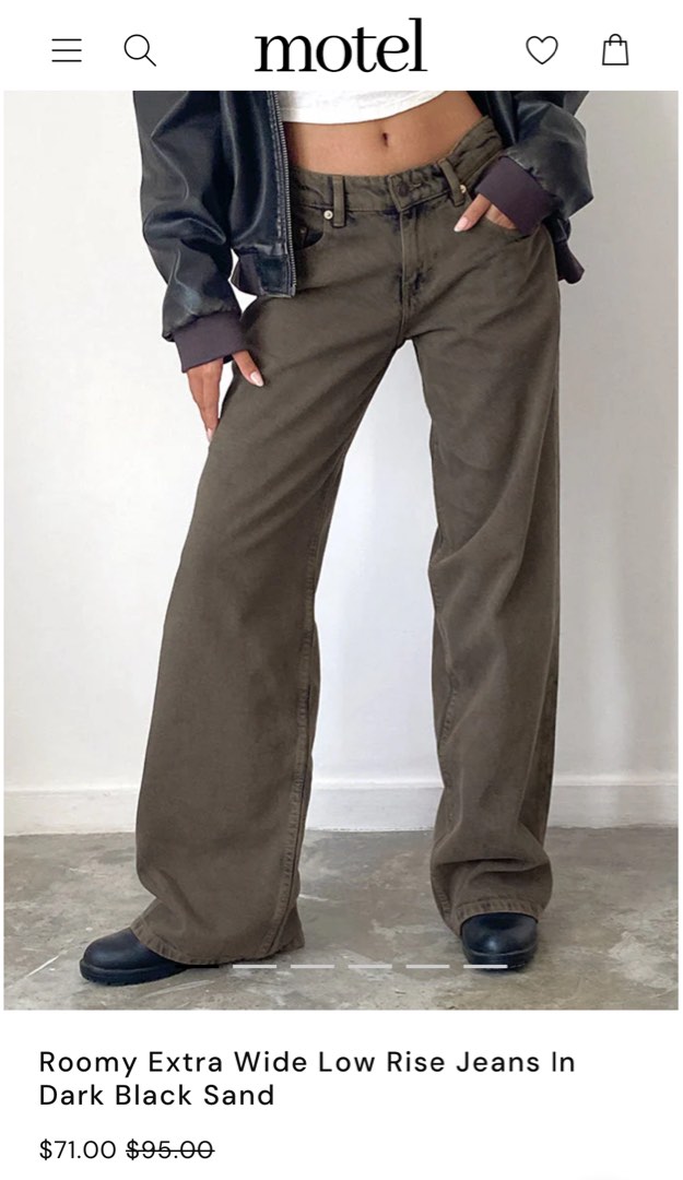 motel rocks roomy extra wide low rise jeans, Women's Fashion, Bottoms ...