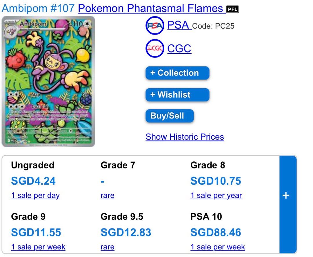 Pokemon Card - Ambipom #107 Phantasmal Flames, Hobbies & Toys, Toys ...