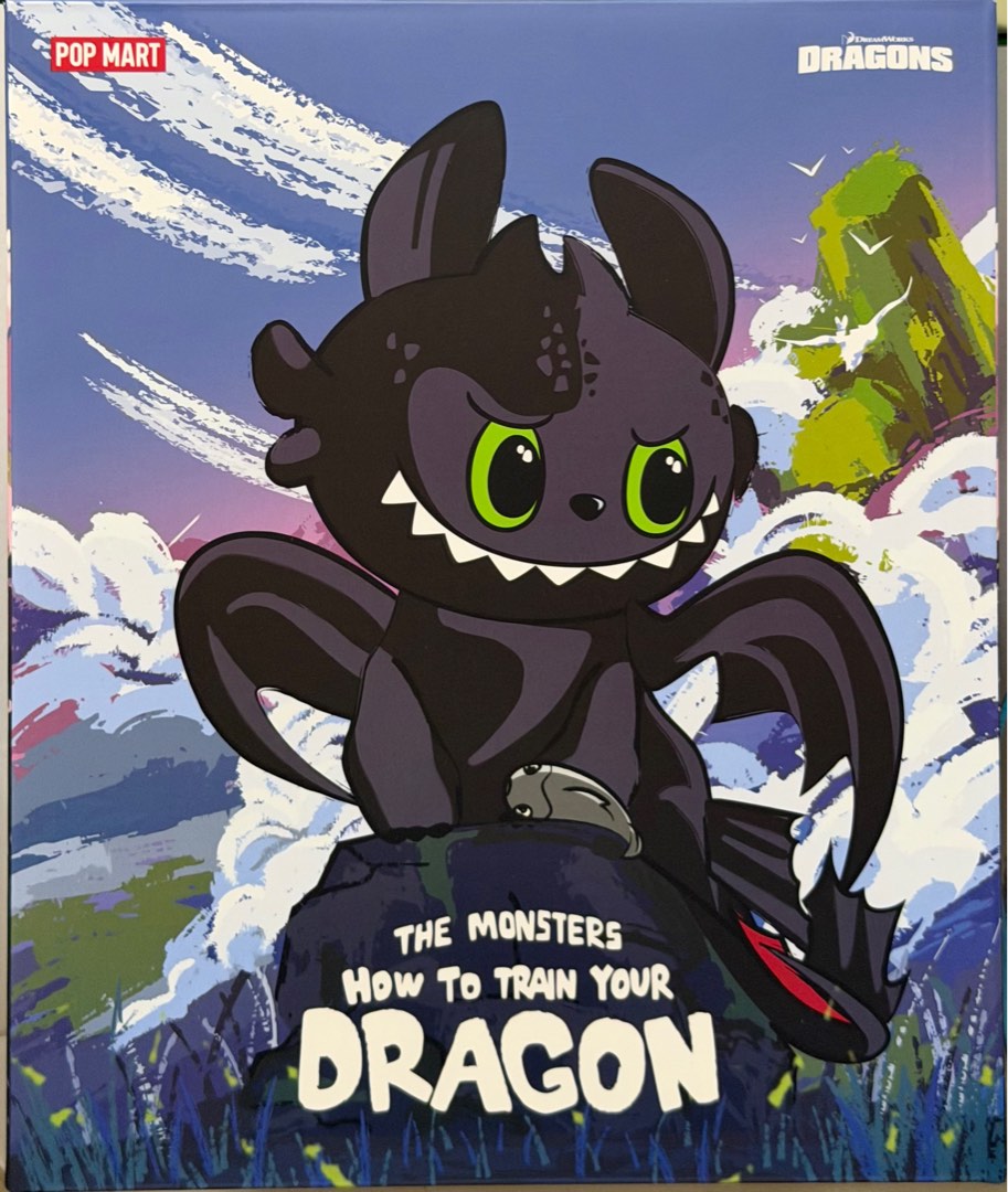 POP MART LABUBU How to Train Your Dragon Toothless Figure, Hobbies ...
