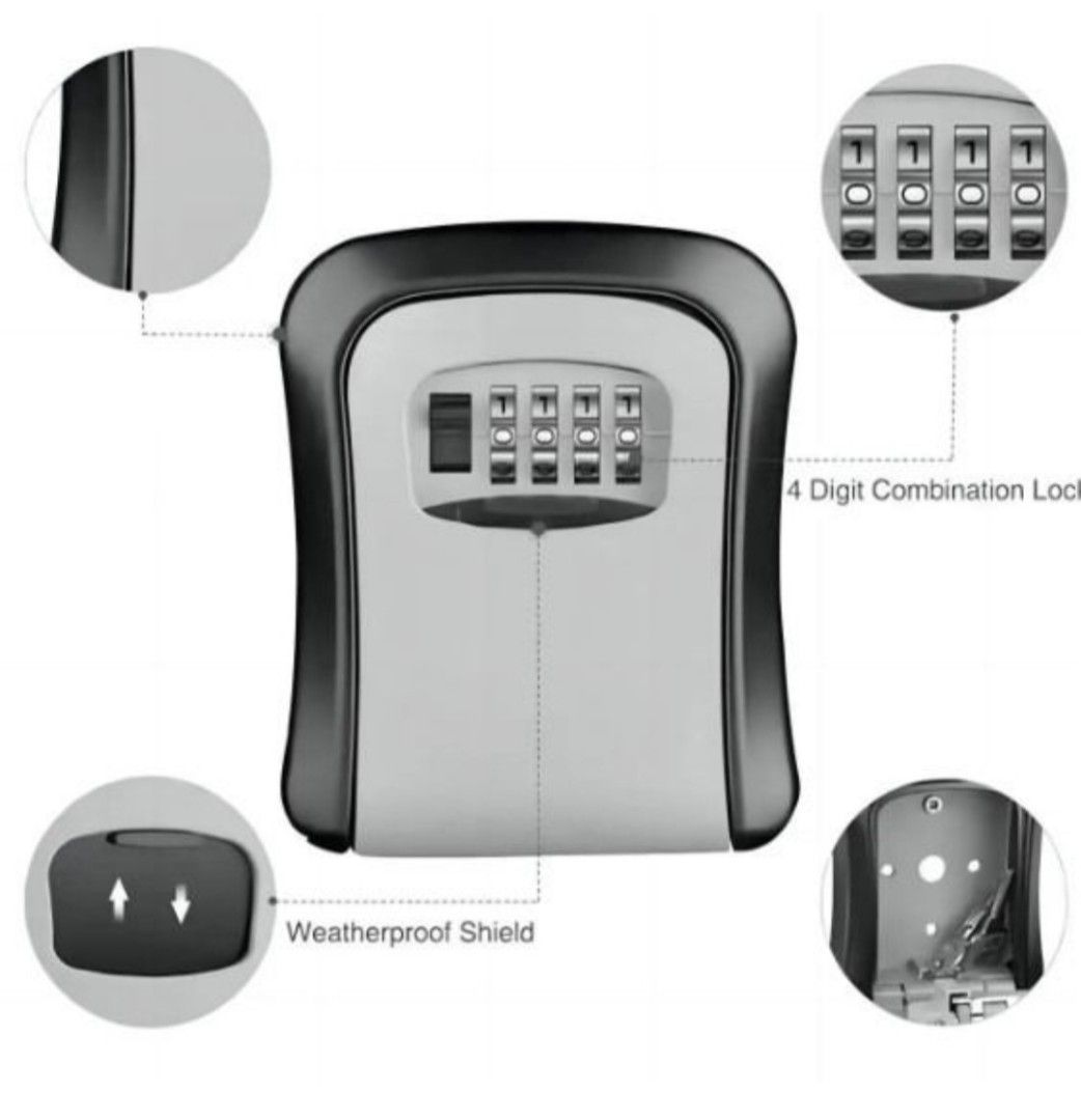 *Same Day Delivery!* Wall Mount Key Lock Box Password Key Card Storage ...