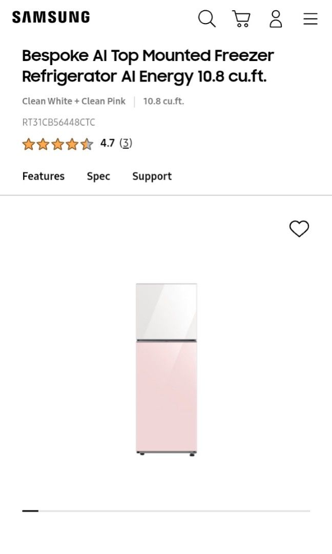 Samsung 10.8 cu.ft. Bespoke Two Door Refrigerator Top Mount Freezer ...