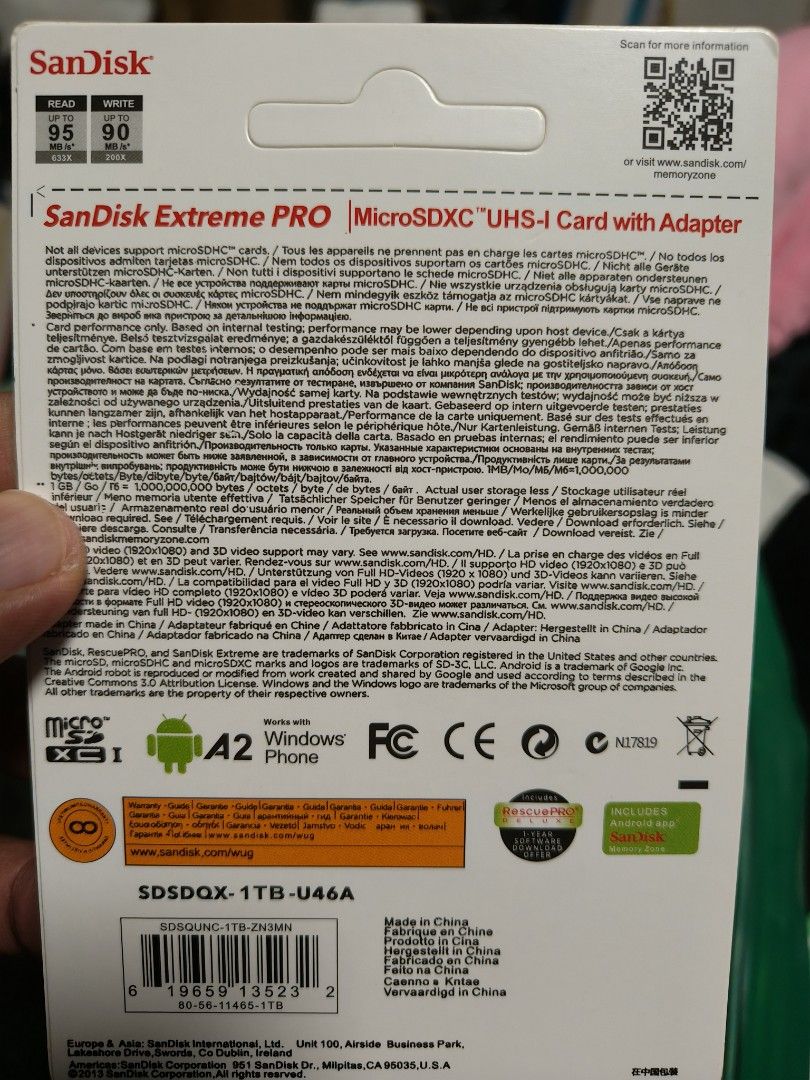 SanDisk Extreme Pro 1TB MicroSD Card with Adapter, Mobile Phones ...