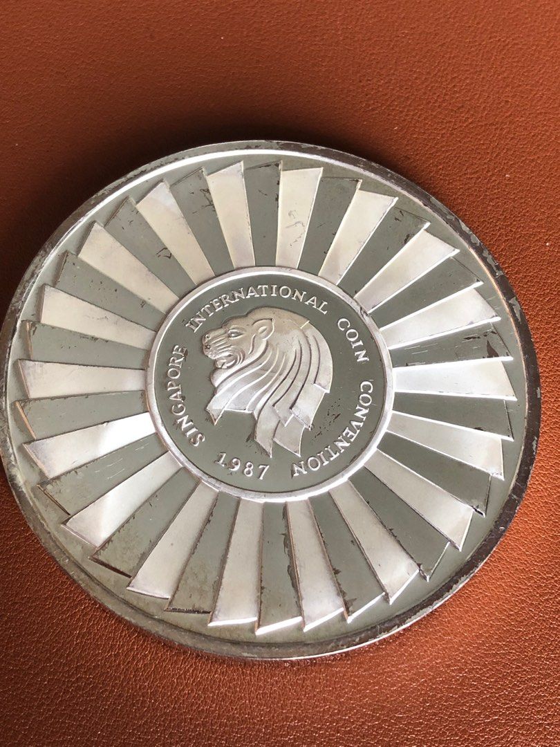 Singapore International Coin Convention 1987 12 oz Silver Coin, Hobbies ...