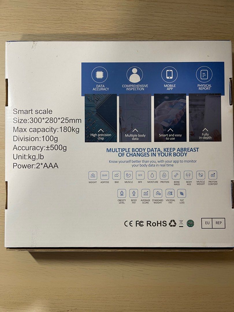 Smart Weighing Scale with App tracker., Health & Nutrition, Health ...