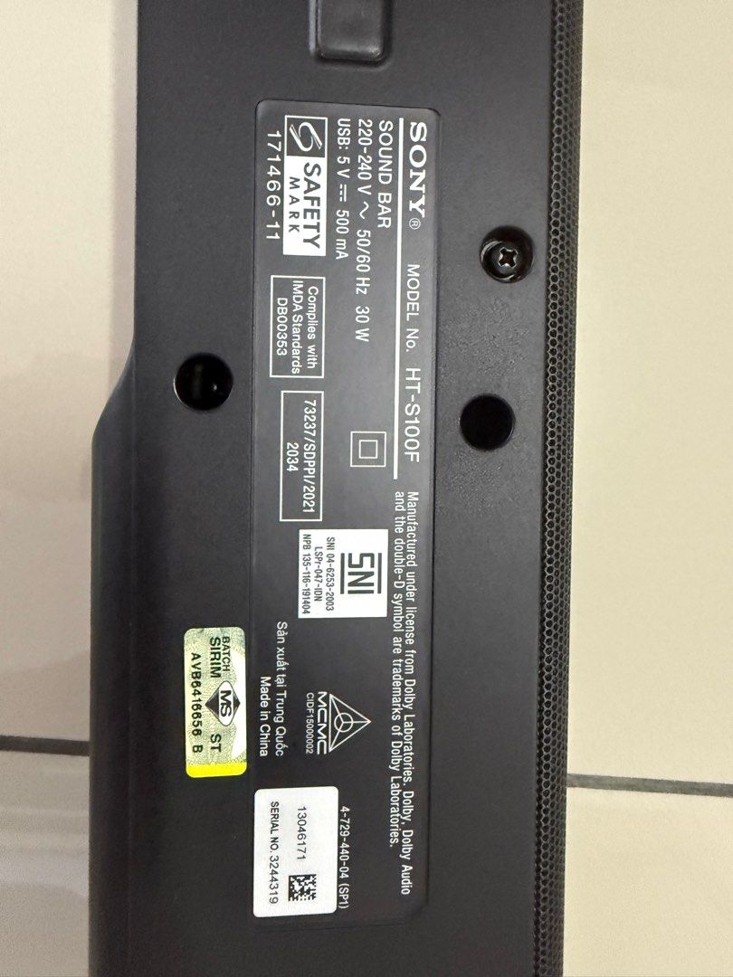 Sony HT-S100F Soundbar, Audio, Soundbars, Speakers & Amplifiers on ...