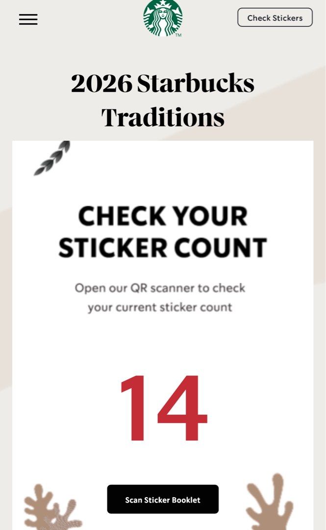 Starbucks 2026 Starbucks Traditions Sticker Card (Complete 18), Hobbies ...