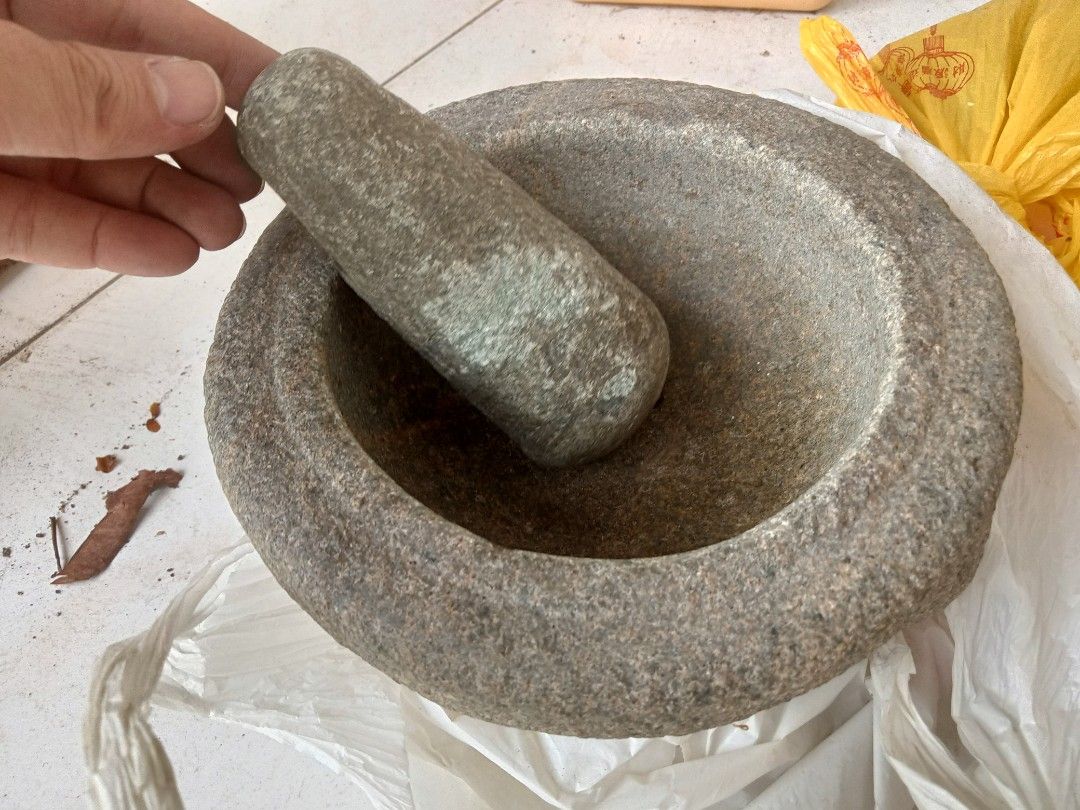 Stone Mortar and Pestle Set, Furniture & Home Living, Kitchenware ...