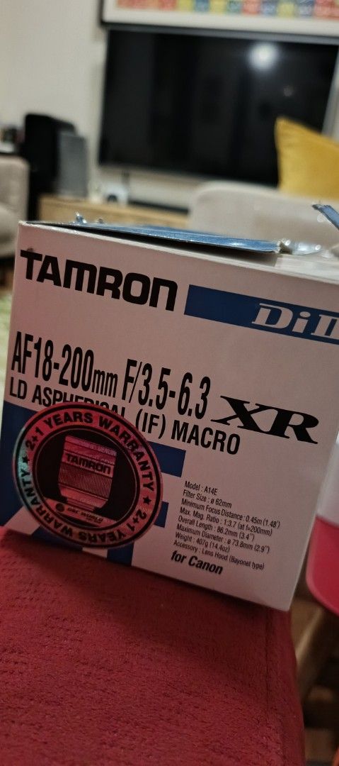 Tamron AF18-200mm F/3.5-6.3 XR LD Aspherical (IF) Macro Lens ...