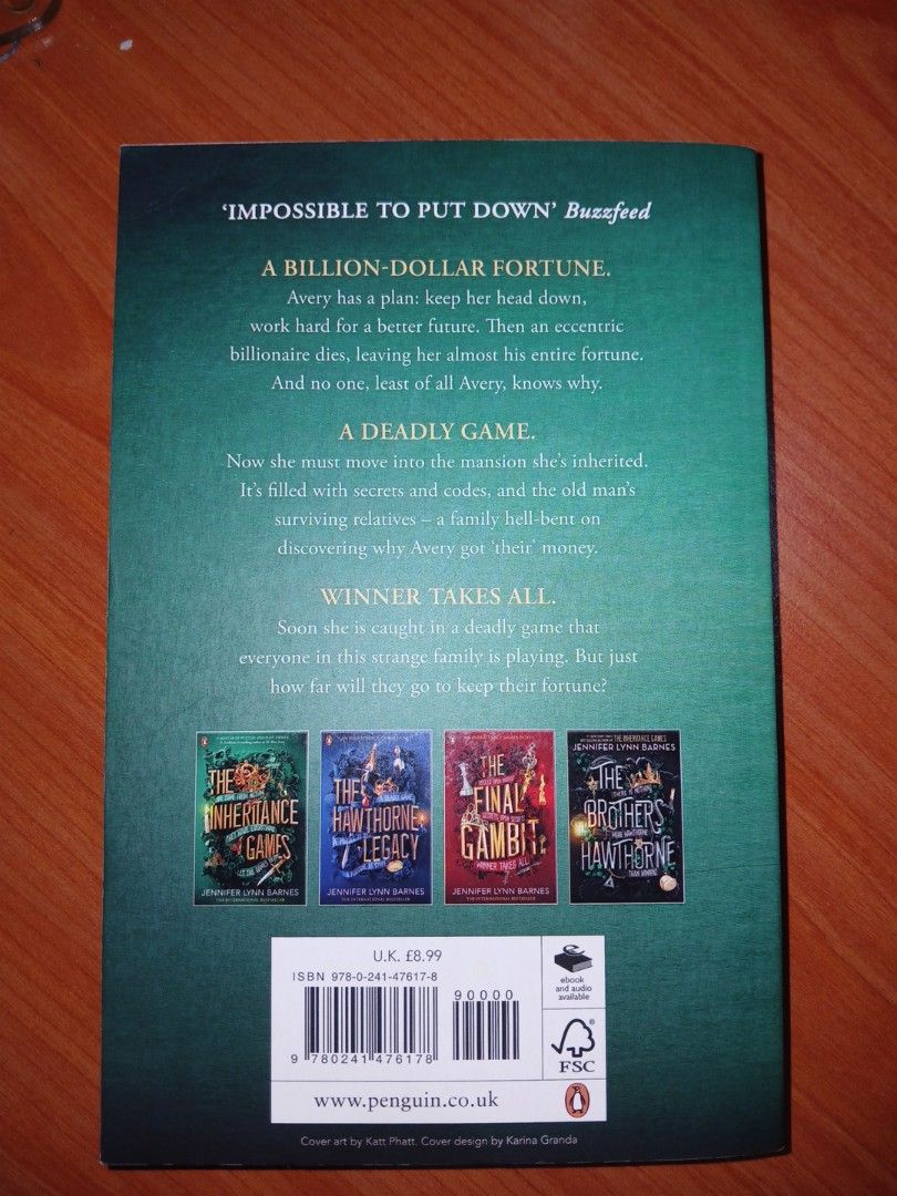 The Inheritance Games by Jennifer Lynn Barnes, Hobbies & Toys, Books ...