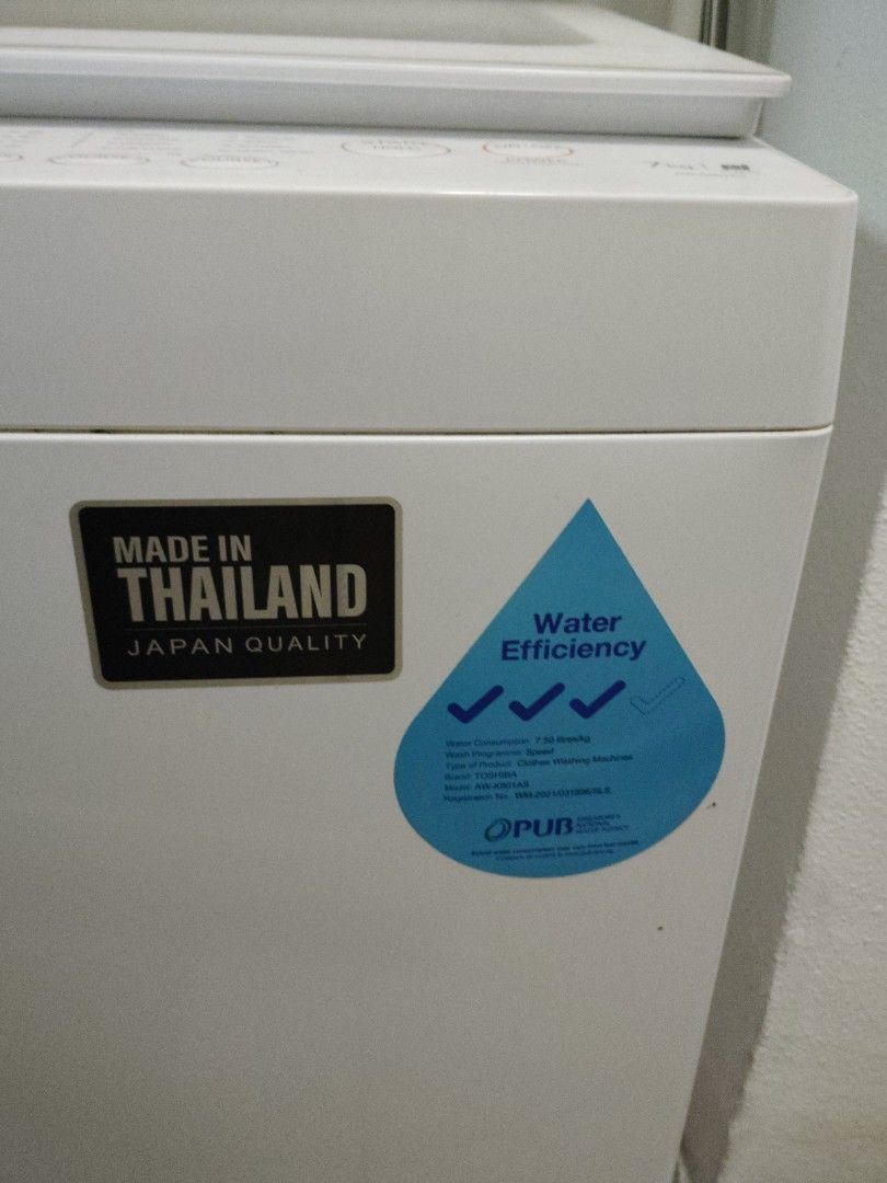 Toshiba 7kg Top Load Washing Machine, TV & Home Appliances, Washing ...