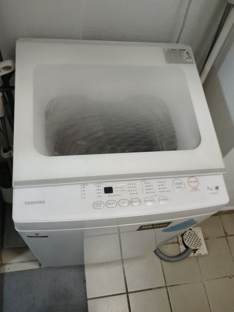 Toshiba 7kg Top Load Washing Machine, TV & Home Appliances, Washing ...