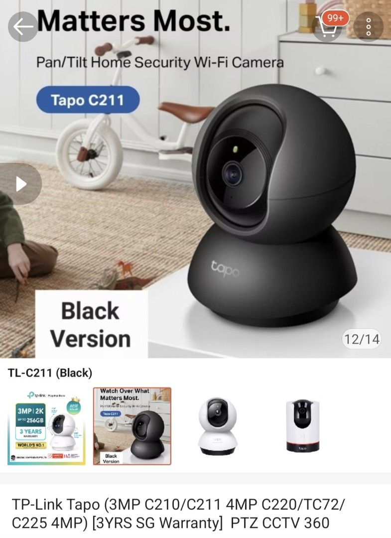 TP-Link Tapo C210/C211 3MP 2K CCTV Camera + 128Gb SD card, Furniture ...