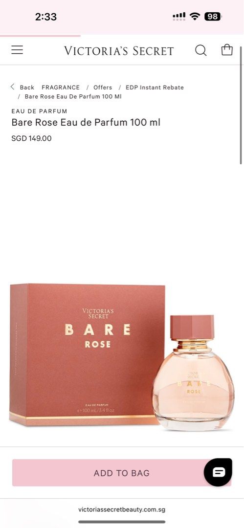 Victoria secret bare rose, Beauty & Personal Care, Fragrance ...