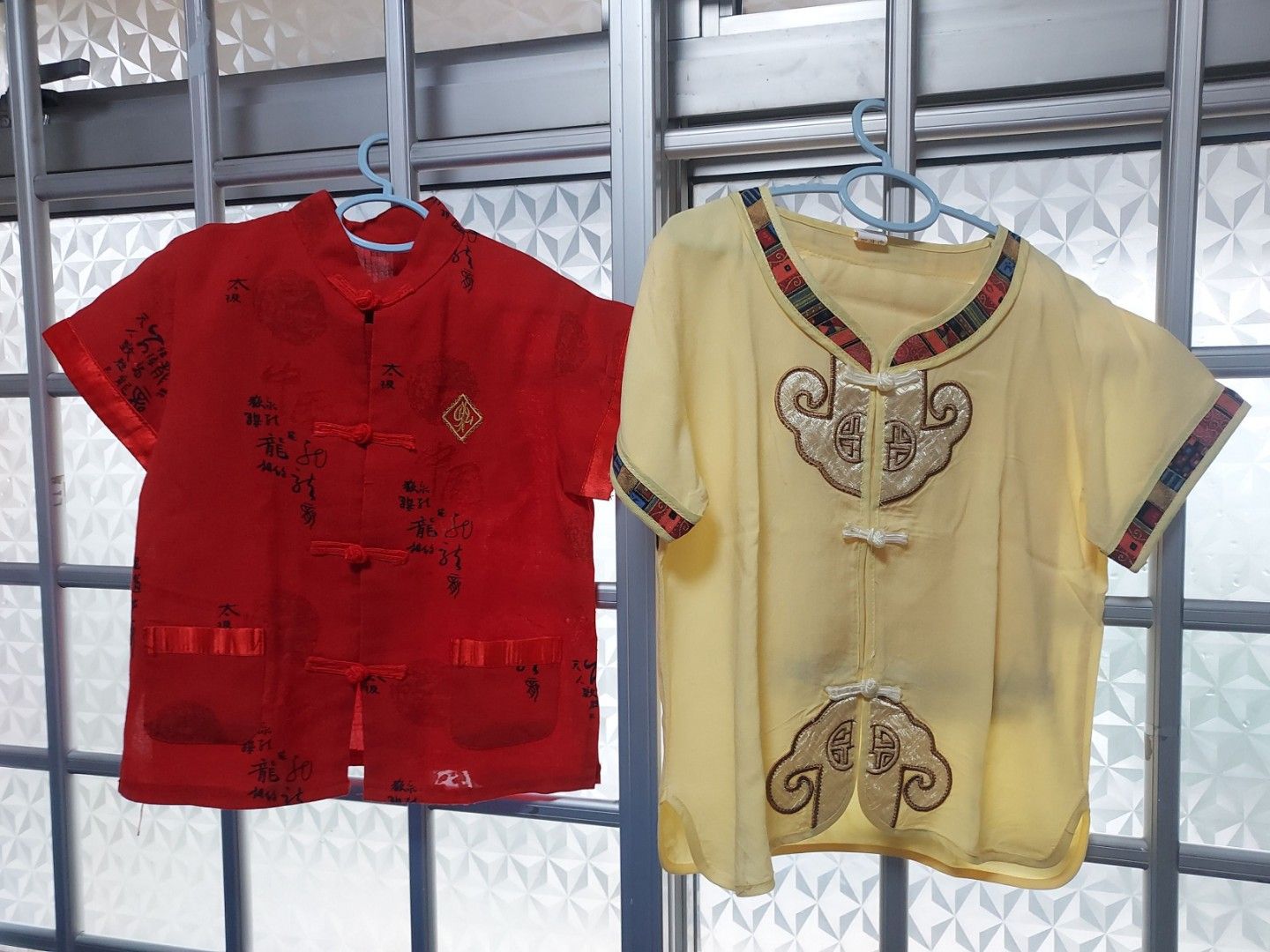 CNY 2026 Chinese Style Shirts - Red & Yellow, Babies & Kids, Babies ...