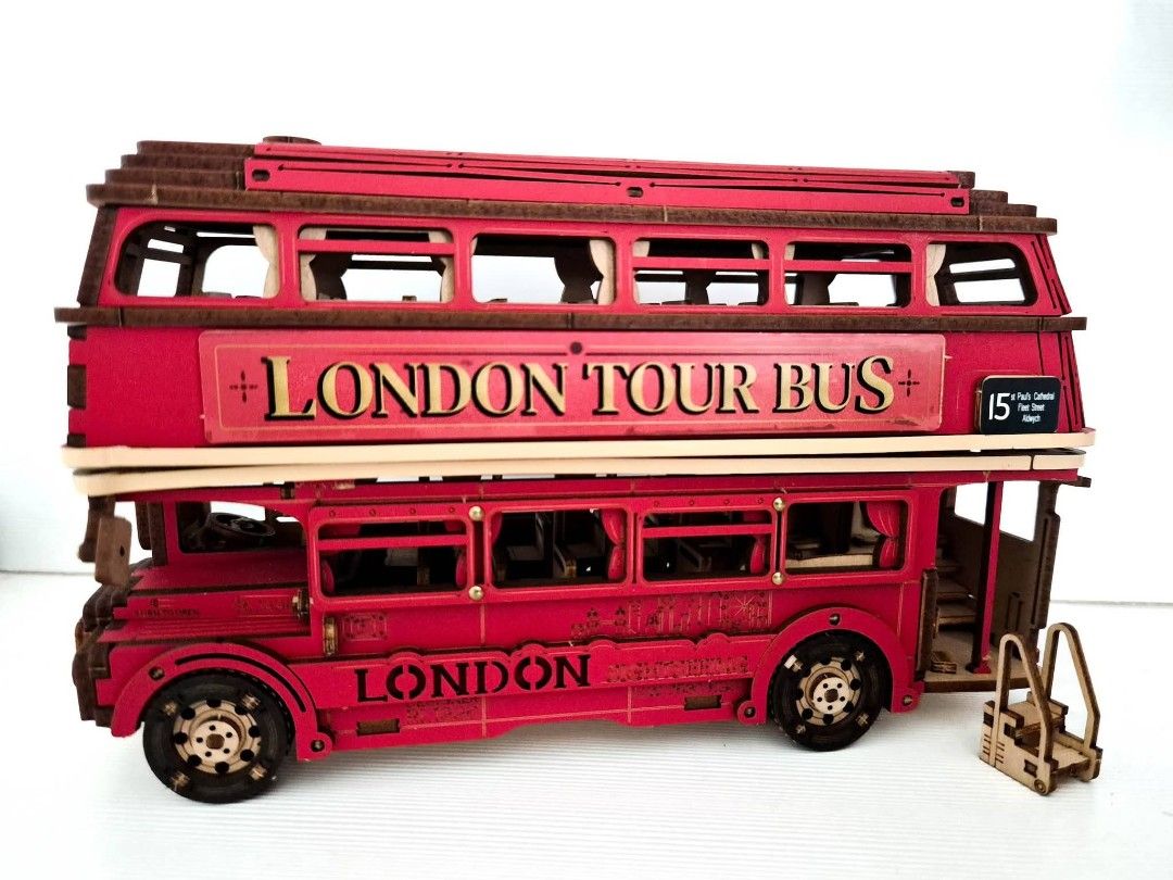 Wooden London Tour Bus Model, Hobbies & Toys, Memorabilia ...