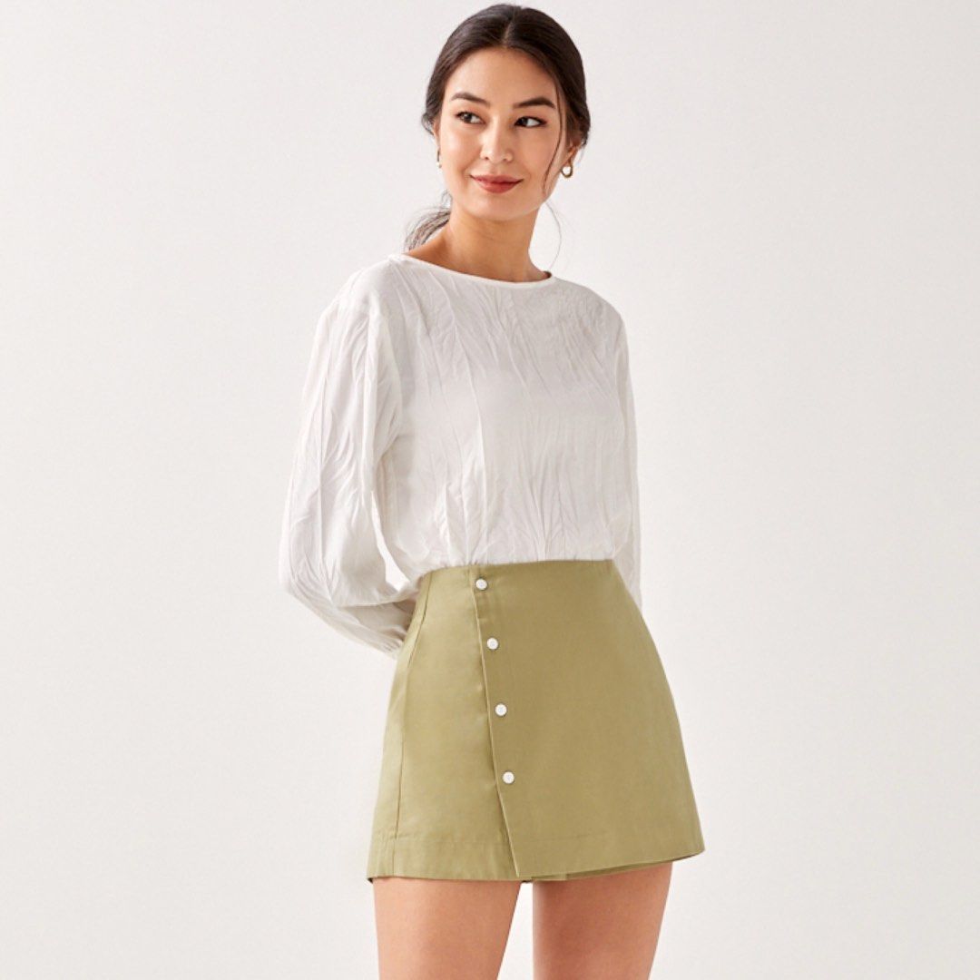 (XL) Love, Bonito LB Gin Twist Skorts in Sage Green, Women's Fashion ...