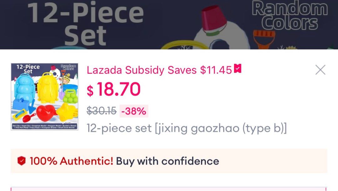 12-Piece Snow Toy Set - Random Colors, Hobbies & Toys, Toys & Games on ...