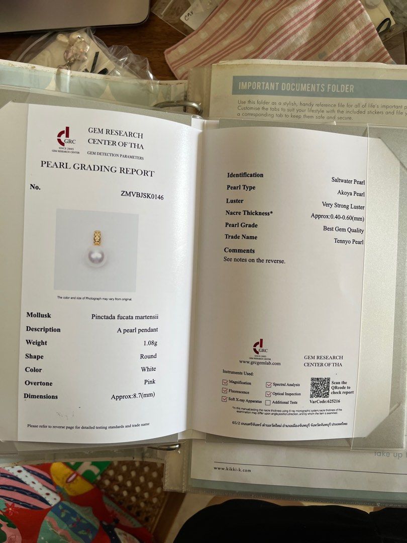 18K Akoya Pearl Necklace with 925 silver gold plated chain, Women's ...