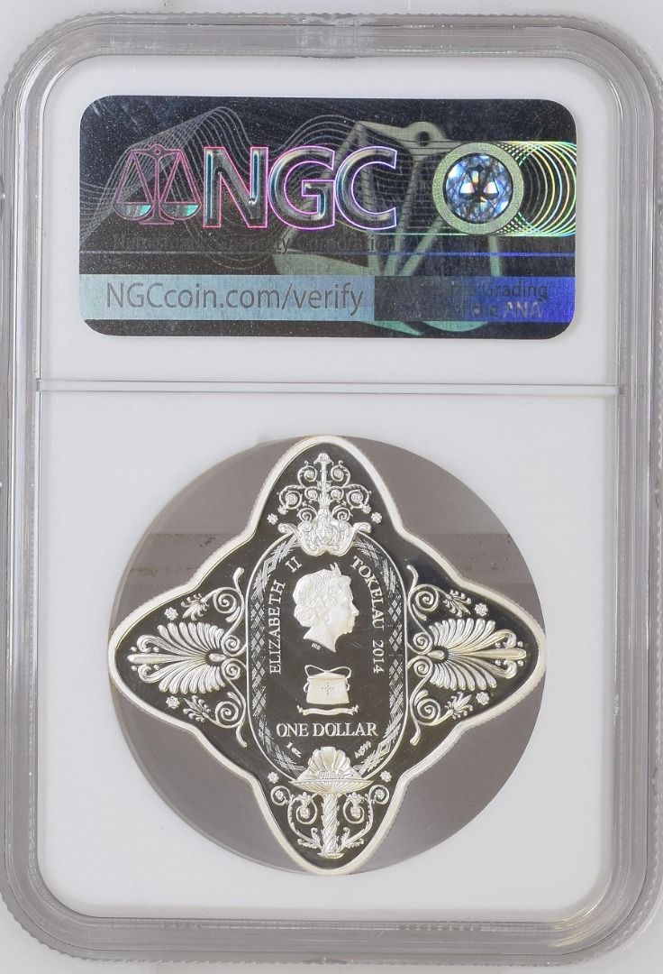 1 oz .999 fine silver coin 2014 TOKELAU LADY OF FORTUNE COLORIZED S$1 ...