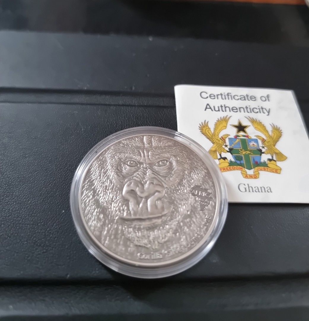 2015 Ghana Silver Gorilla Coin with Certificate, Hobbies & Toys ...