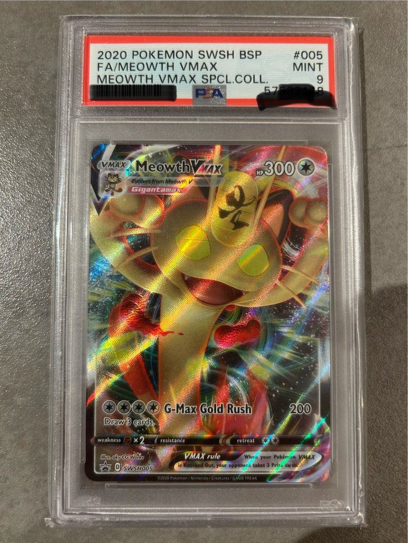 2020 Pokemon SWSH BSP FA Meowth VMAX PSA 9 promo, Hobbies & Toys, Toys ...