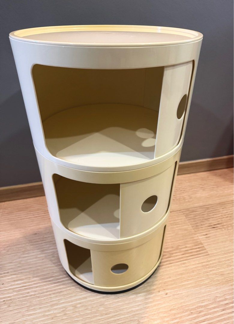 3-Tier Circular Storage Cabinet - Cream, Furniture & Home Living ...