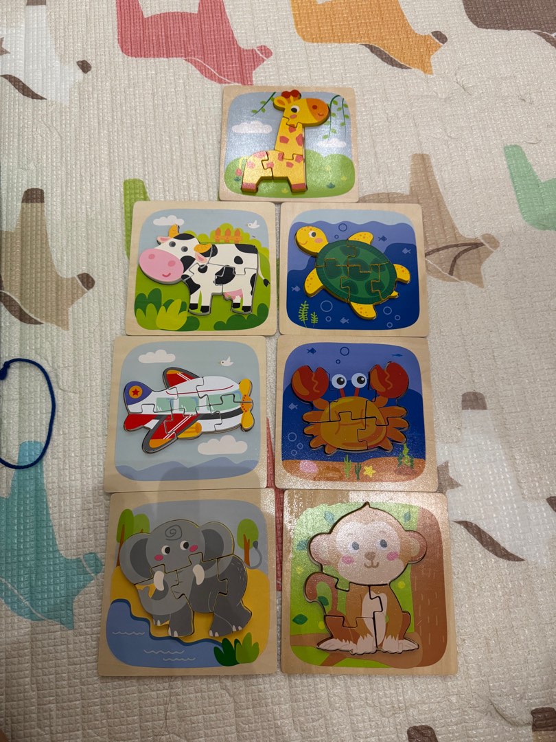 7 different Wooden Animal Puzzles for Toddlers, Hobbies & Toys, Toys ...